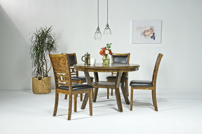 Gia Dining Table & 4 Chairs in Light Brown | Mor Furniture