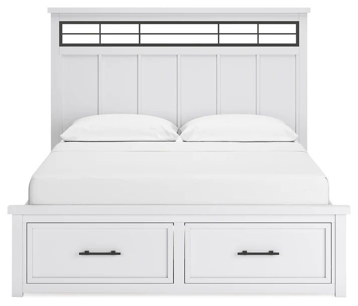 Ashbryn Storage Bed in White, Eastern King | Beds | Bedroom