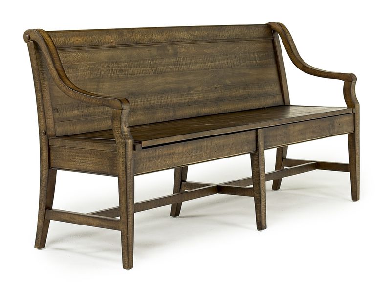 Bay Creek High Back Bench w/ Storage in Toasted Nutmeg | Mor Furniture