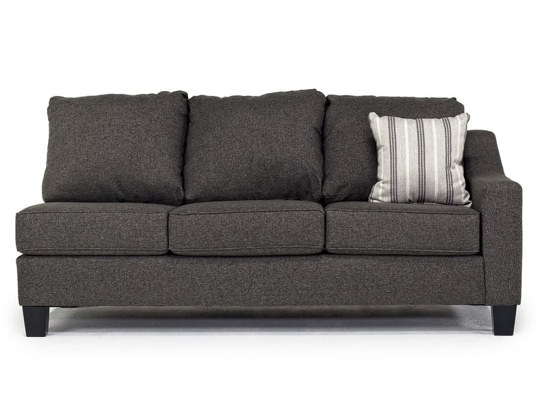 Lucy 1 Arm Sofa in Splash Charcoal, Right Facing | Mor Furniture