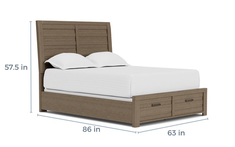 Ruff Hewn Panel Bed in Gray, Queen | Beds | Bedroom