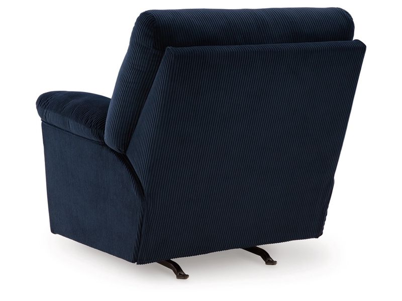 Simple Joy Rocker Recliner in Navy | Mor Furniture
